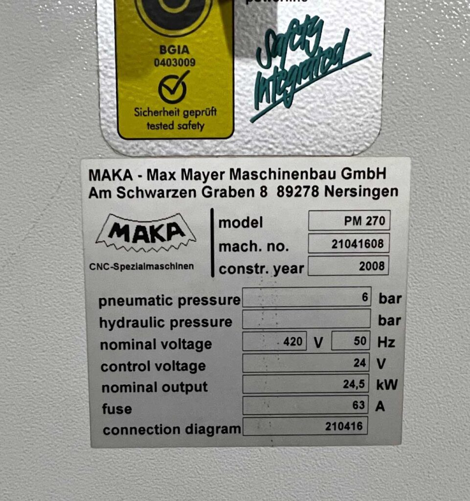 Maka 5 Axis CNC Machining Centre PM270 Automatic Pod Positioning